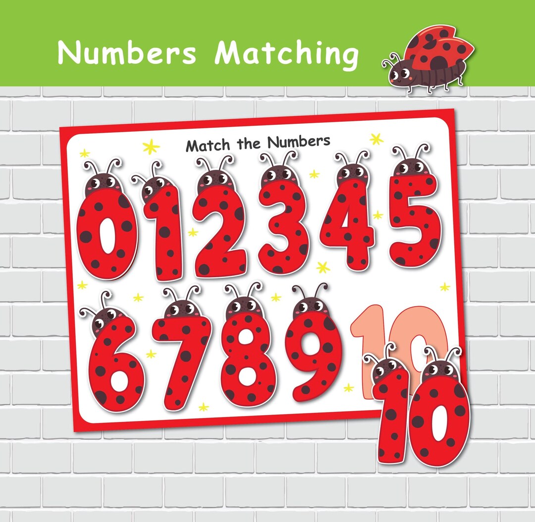 Ladybug Number Matching Game: Toddler Learning Binder (digital Download ...