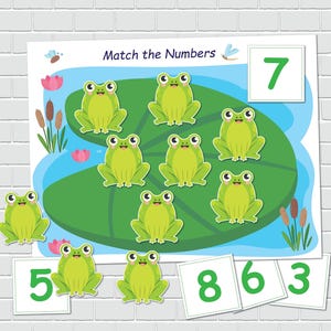 Frog Pond Counting Activity, Matching Numbers, Spring Busy Book ...