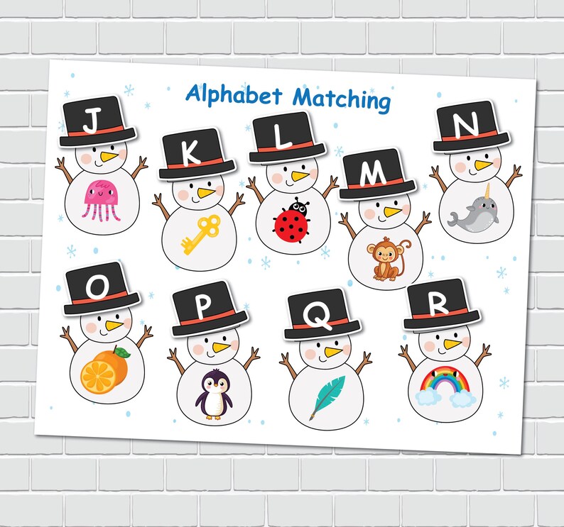 Snowman Alphabet Matching Game, Winter Activity (digital Download) - Etsy