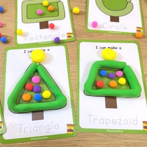 Christmas Tree Shapes Play Dough Mats, Printable Play Doh, Toddler ...