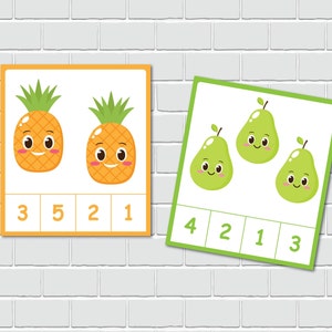 Clip and Count Cards 1-20, Toddler Counting Activity, Preschool ...