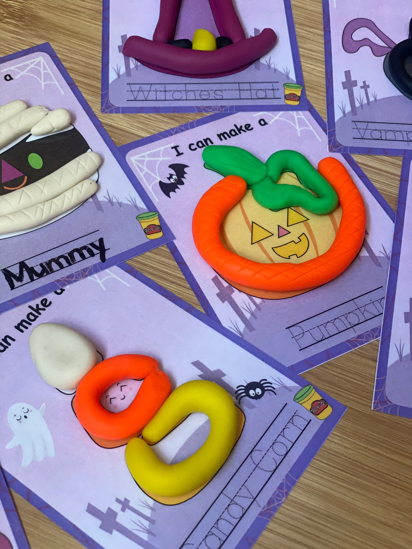 Halloween Play Dough Mats Printable Play Doh Preschool - Etsy