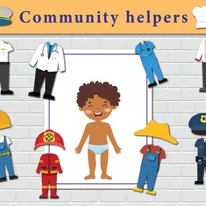 Community Helpers Dress up Preschool Printable Worksheets | Etsy
