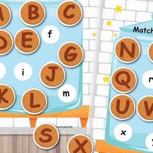 Cookie Jar Alphabet Matching Activity for Kids, Letter Recognition, Pre ...
