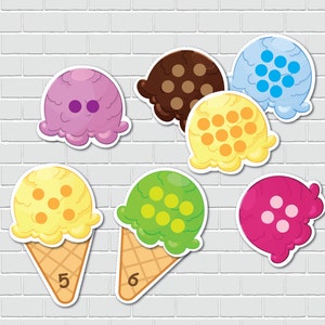 Ice Cream Numbers Matching Activity. Toddlers Sort and Match Game. Math ...