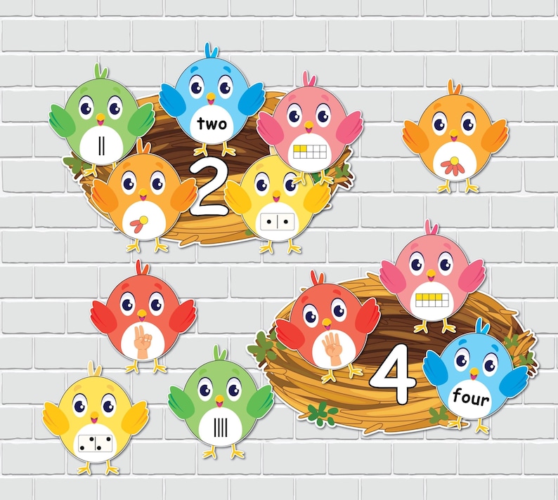 Birds Numbers Matching Activity, Preschool Math Centers, Toddler Quiet ...