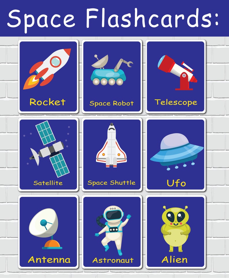 Outer Space Flashcards Montessori Material Homeschool - Etsy