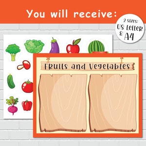 Fruits and Vegetables Sorting Printable Activity. Farm Busy Book Page ...