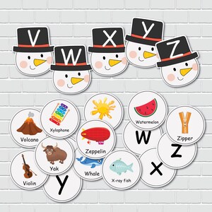 Snowman Alphabet Printable Activity for Kids, ABC Matching Activity ...