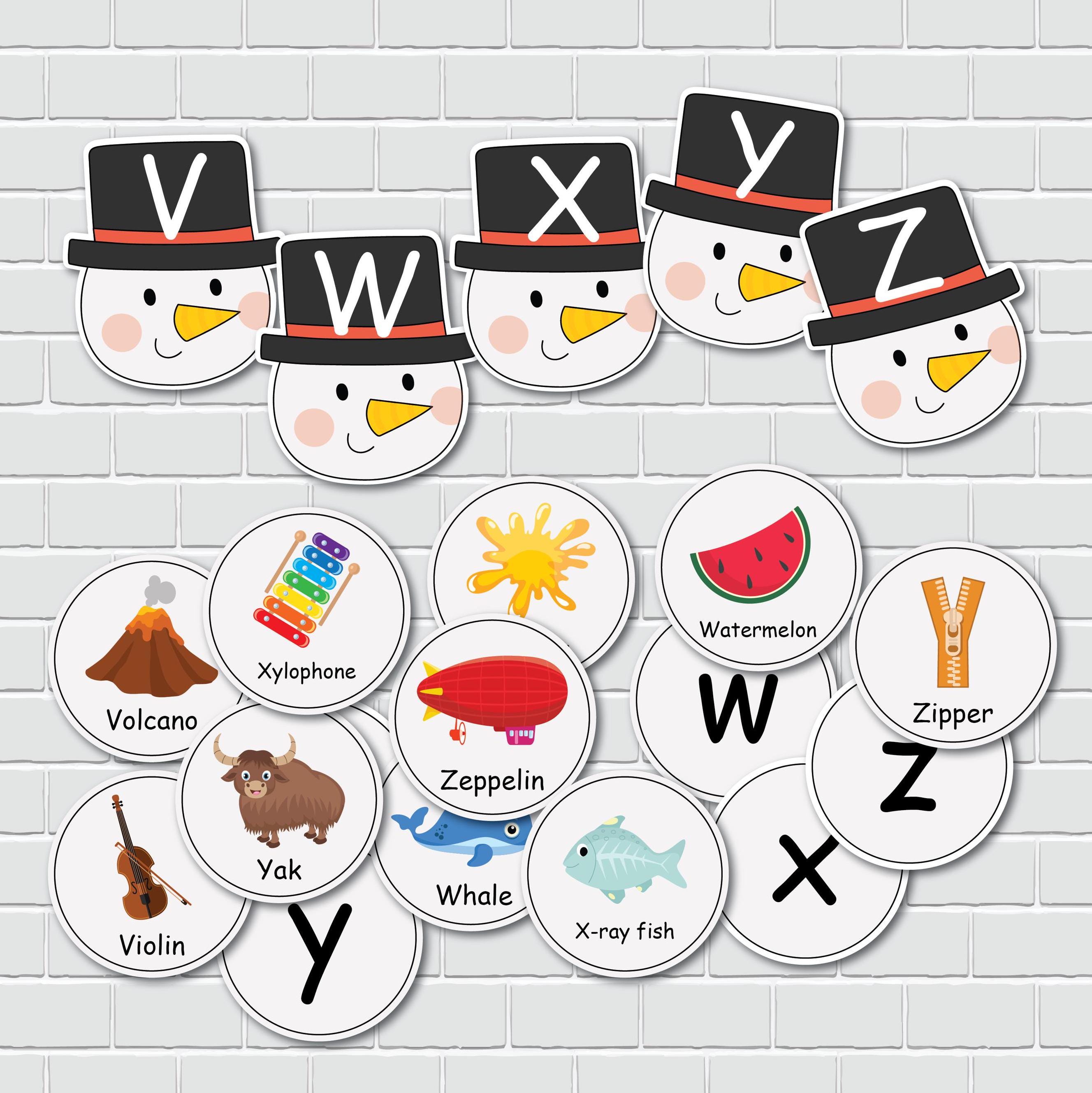 Snowman Alphabet Matching Game, Winter Activity (digital Download ...