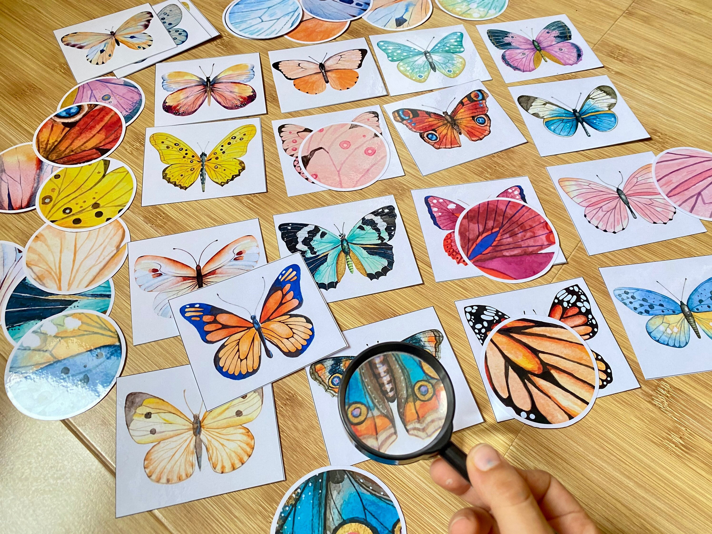 Butterfly Pattern Matching Cards, Montessori Materials, Preschool ...