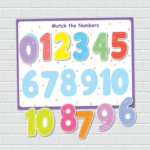 Numbers Matching Activity, Toddler Busy Book Page, Learning Binder, Pre ...