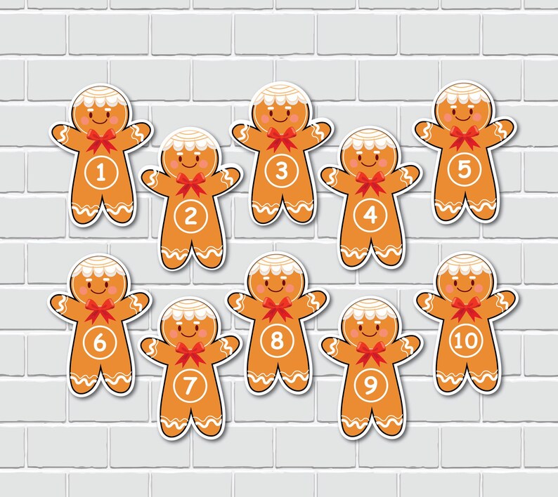 Gingerbread Man Counting Game, Christmas Printable, Math Activity ...