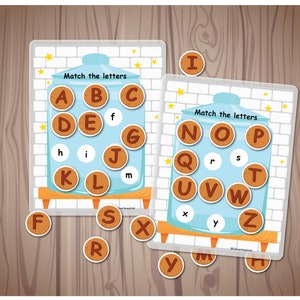 Cookie Jar Alphabet Matching Activity for Kids, Letter Recognition, Pre ...