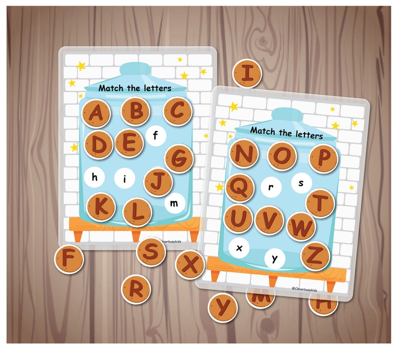 Cookie Jar Alphabet Matching Activity for Kids, Letter Recognition, Pre ...