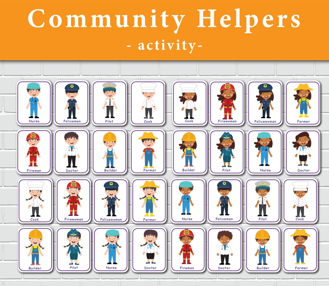 Community Helpers Dress up Preschool Printable Worksheets - Etsy