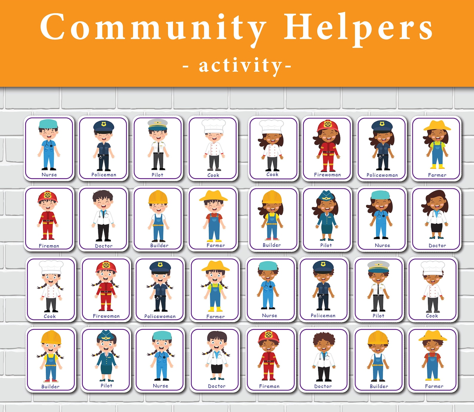 Community Helpers Dress up Preschool Printable Worksheets - Etsy
