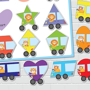 Cars Shape Matching Activity, 2D Shapes, Shapes Busy Book Page, File ...