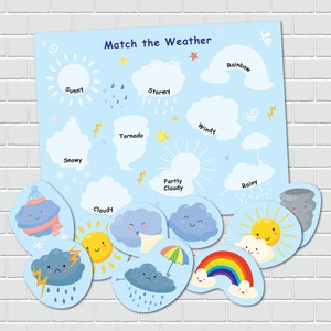 Weather Matching Activity, Toddler Busy Book Page, Learning Binder ...