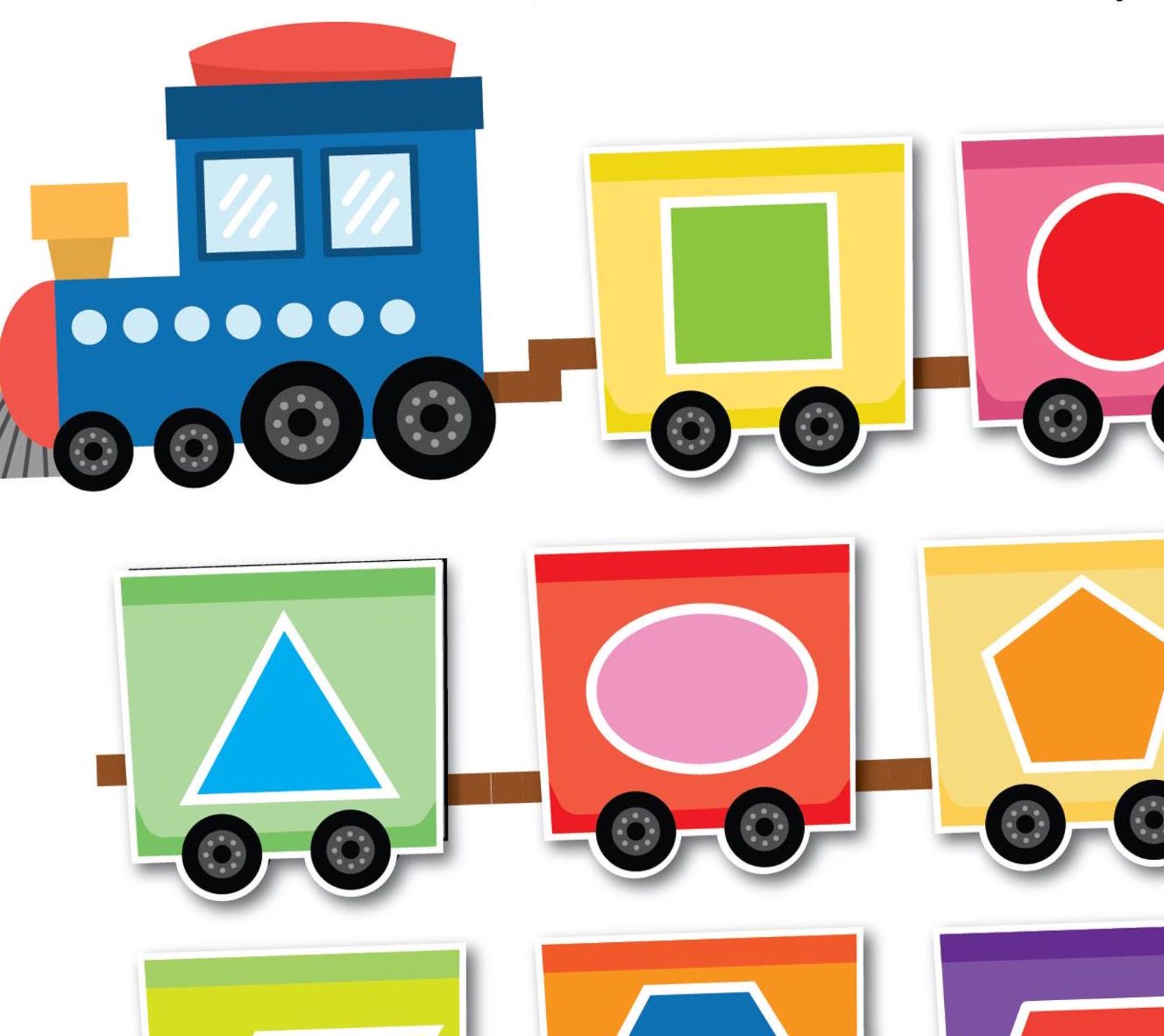 Train Shape Matching Activity, 2D Shapes, Shapes Busy Book Page, File ...