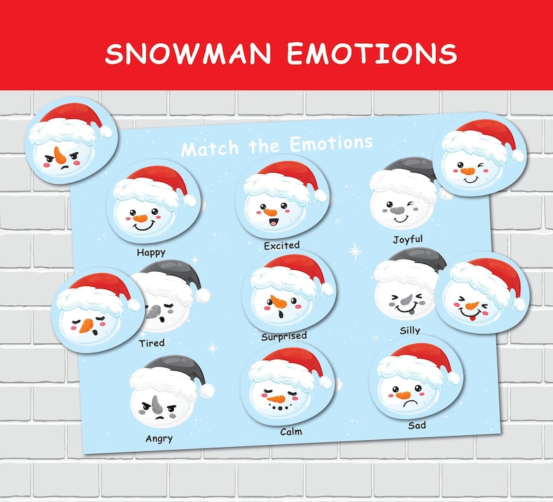 Snowman Emotions Activity for Kids, Preschool Printables, Toddler ...