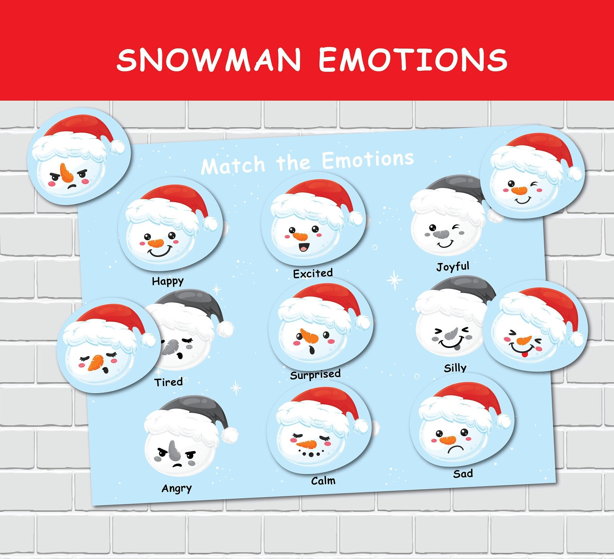 Snowman Emotions Activity for Kids, Preschool Printables, Toddler ...