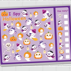 I Spy Halloween Activity for Toddlers, Preschool Look and Find Counting ...