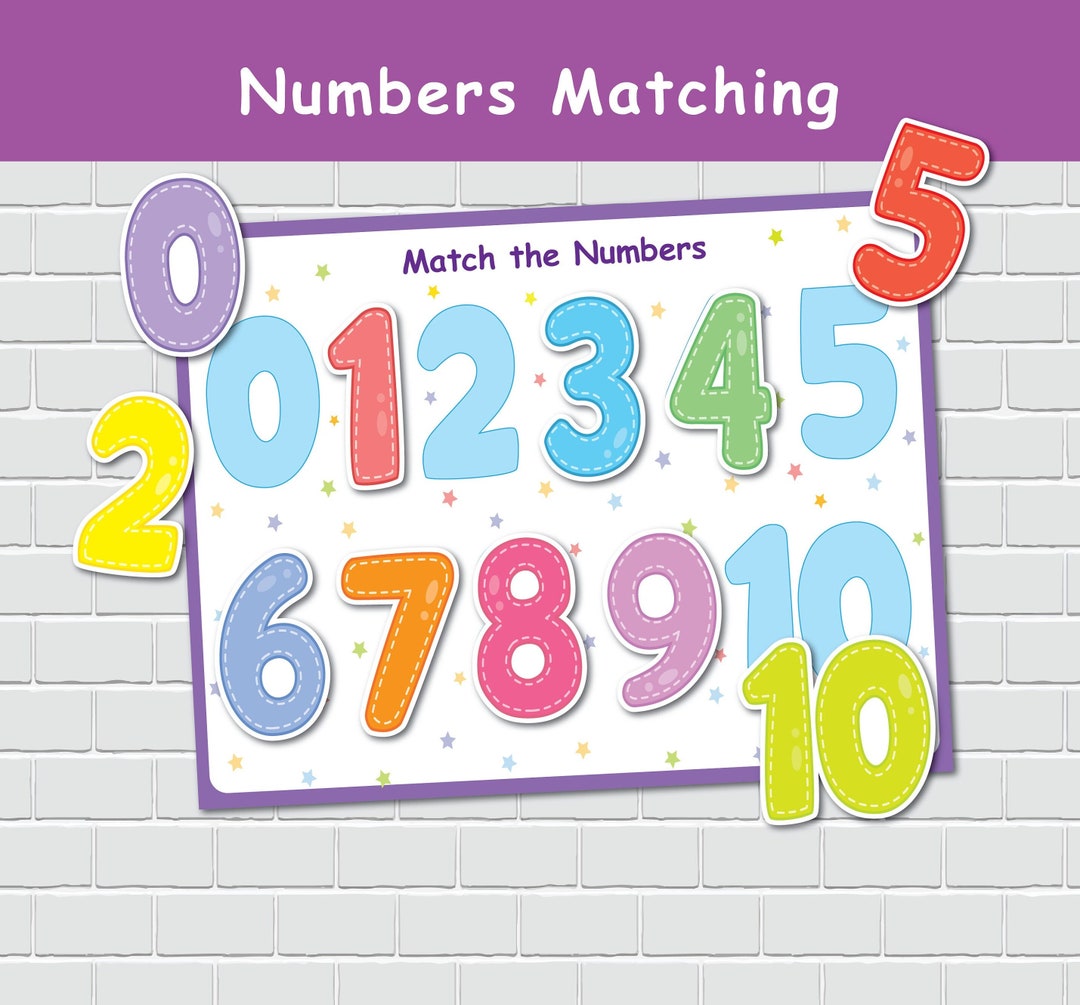 Numbers Matching Activity, Toddler Busy Book Page, Learning Binder, Pre ...
