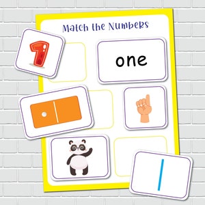 Matching Numbers 1-20 Activity. Counting Game, Preschool Math, Number ...