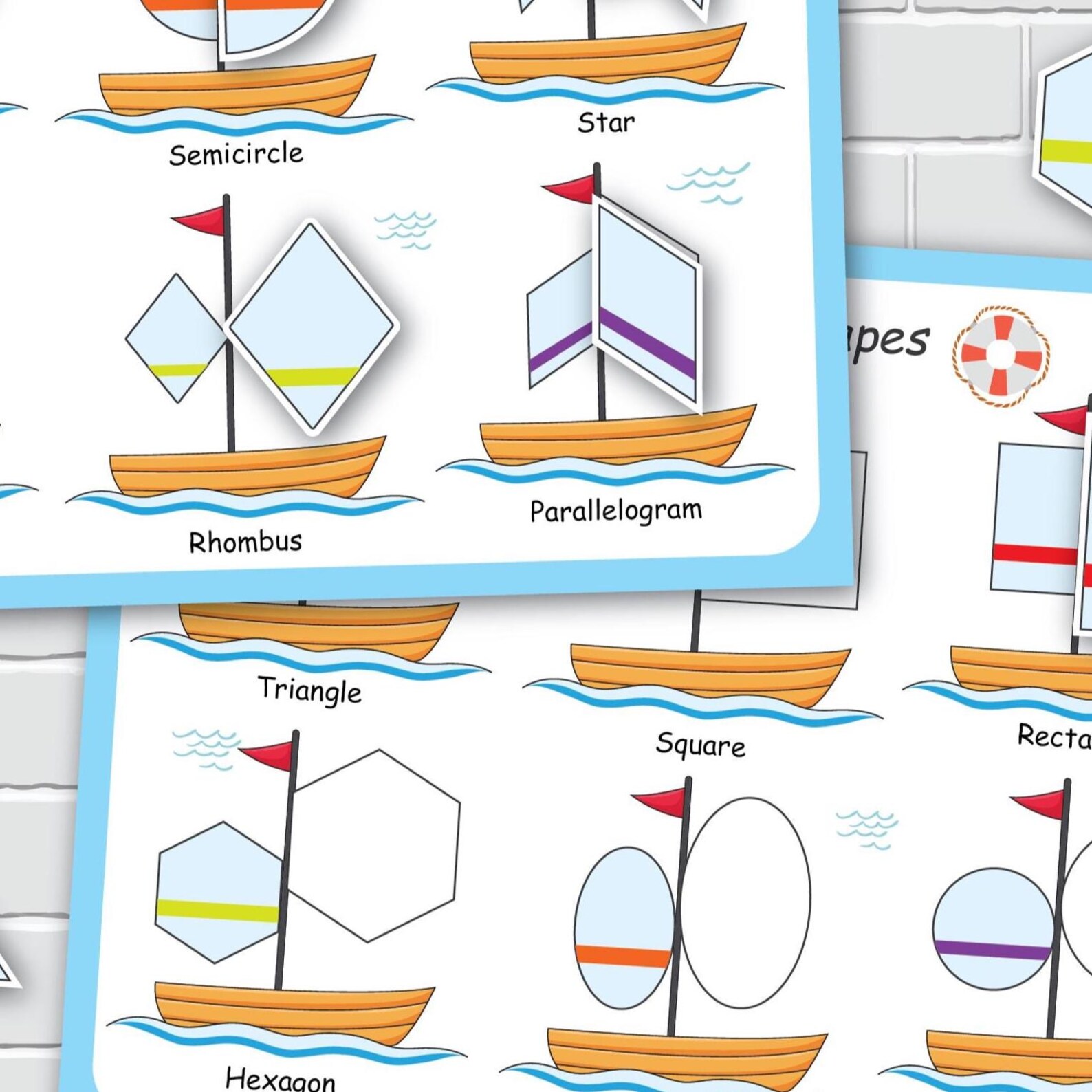 Boat Shapes Matching Activity: Preschool Learning (digital Download) - Etsy