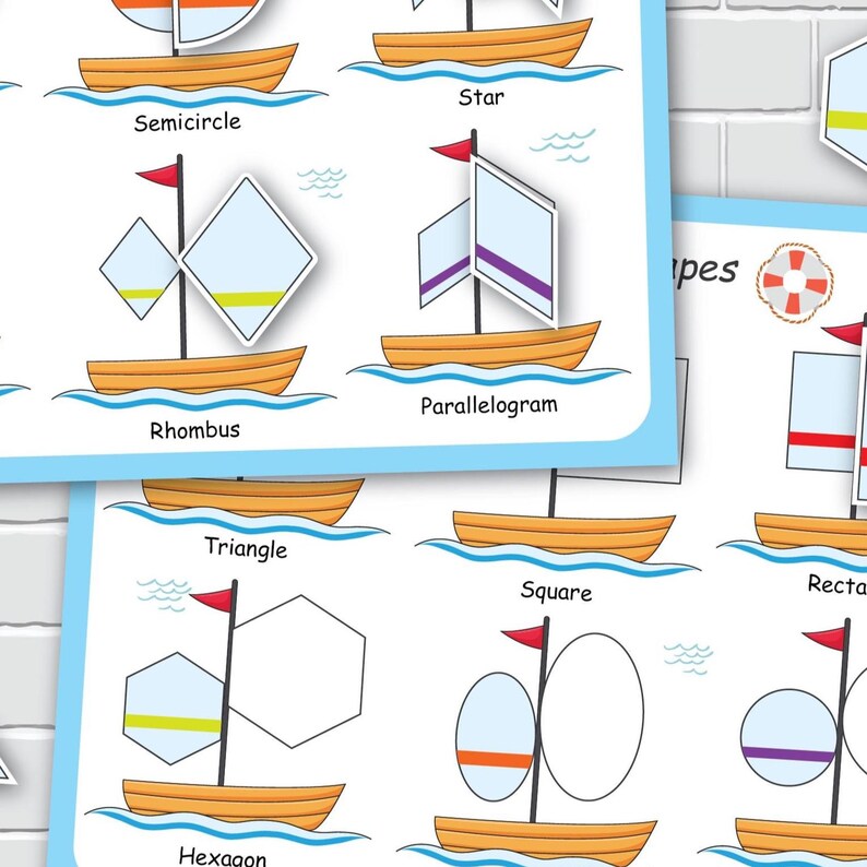 Boat Shapes Matching Activity: Preschool Learning (digital Download) - Etsy