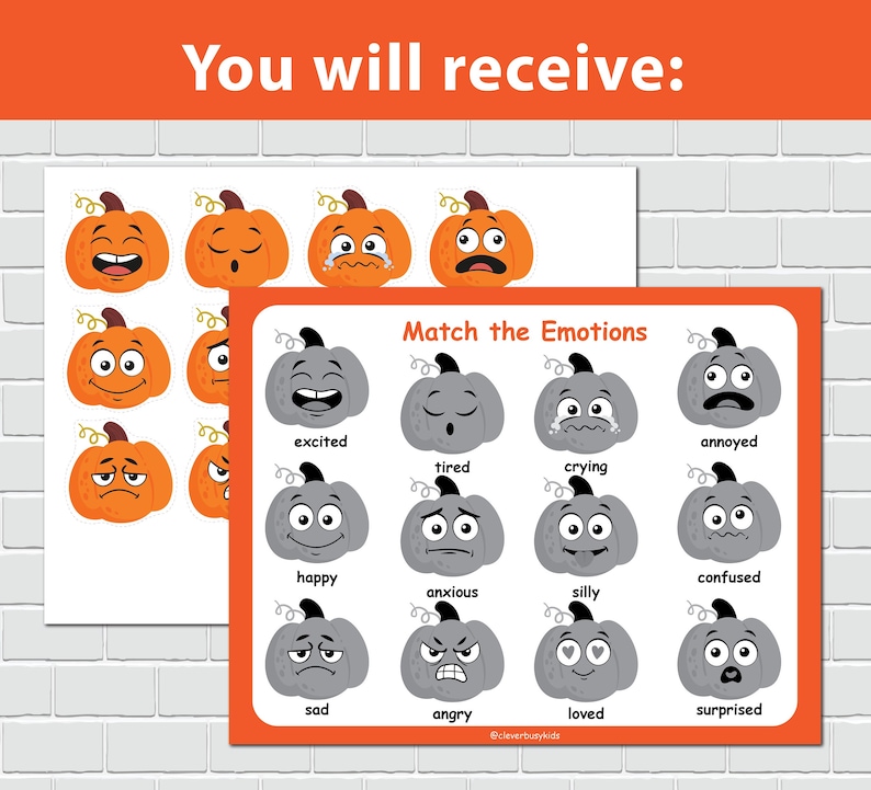 Fall Emotions Activity for Kids Preschool Printable Activity - Etsy