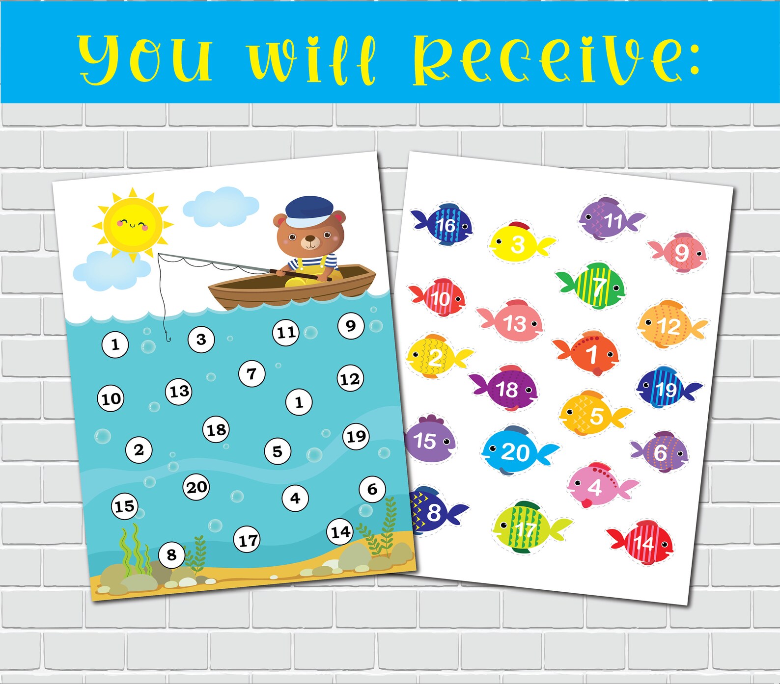 Counting Worksheet for Preschool Learning Math Busy Book Page - Etsy