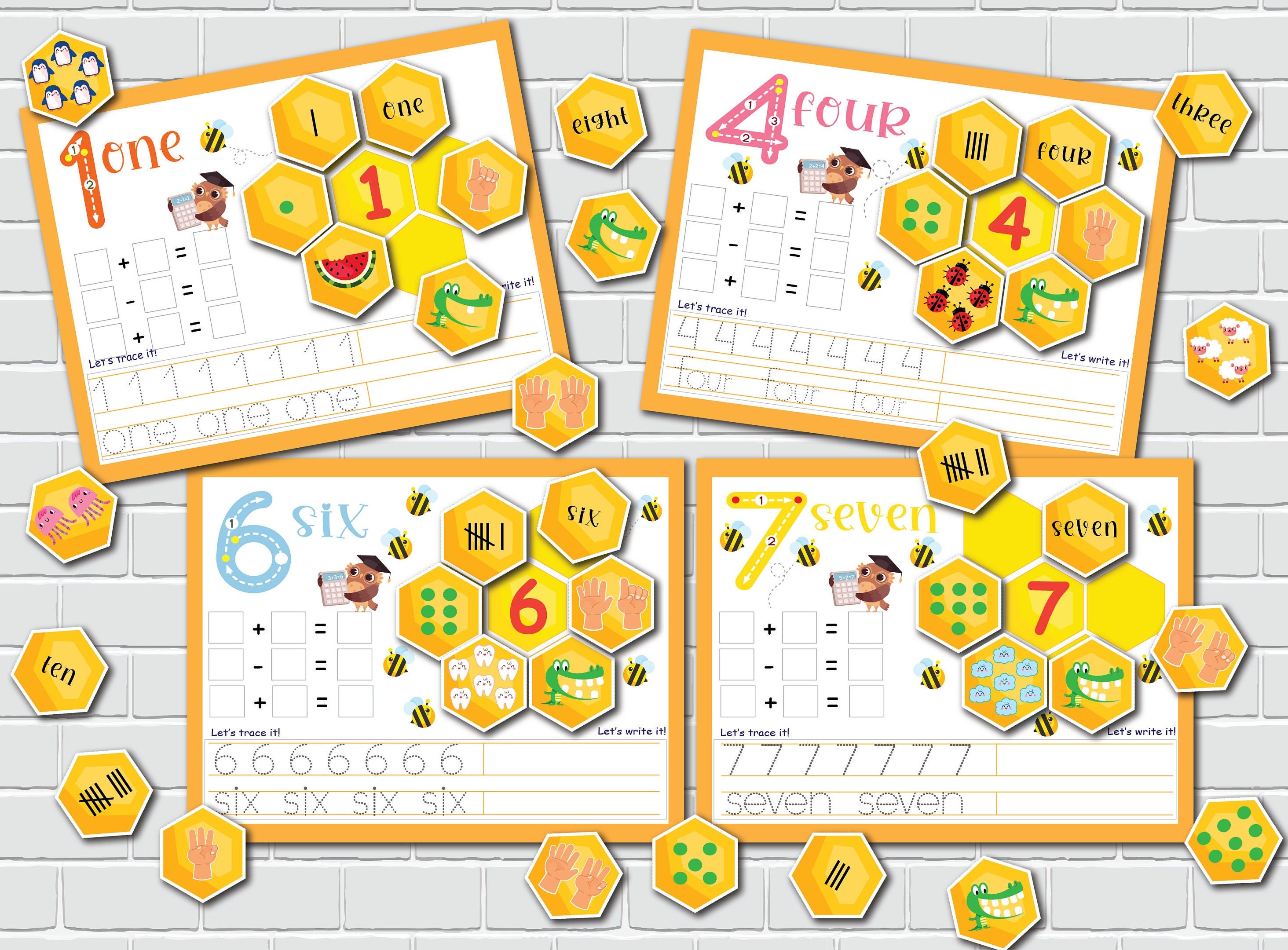 Math Busy Book Printable Worksheets for Pre-k Learning. - Etsy