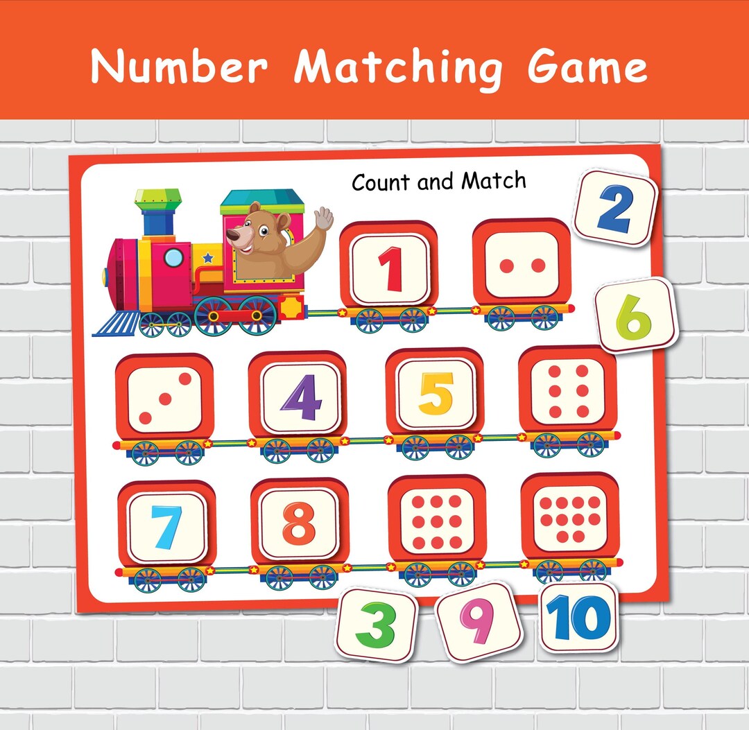 Train Numbers Matching for Kids, Count and Match Game, Toddler Busy ...