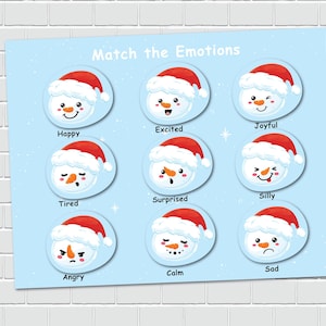 Snowman Emotions Activity for Kids, Preschool Printables, Toddler ...