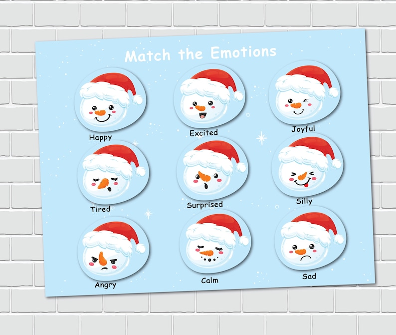 Snowman Emotions Activity for Kids, Preschool Printables, Toddler ...