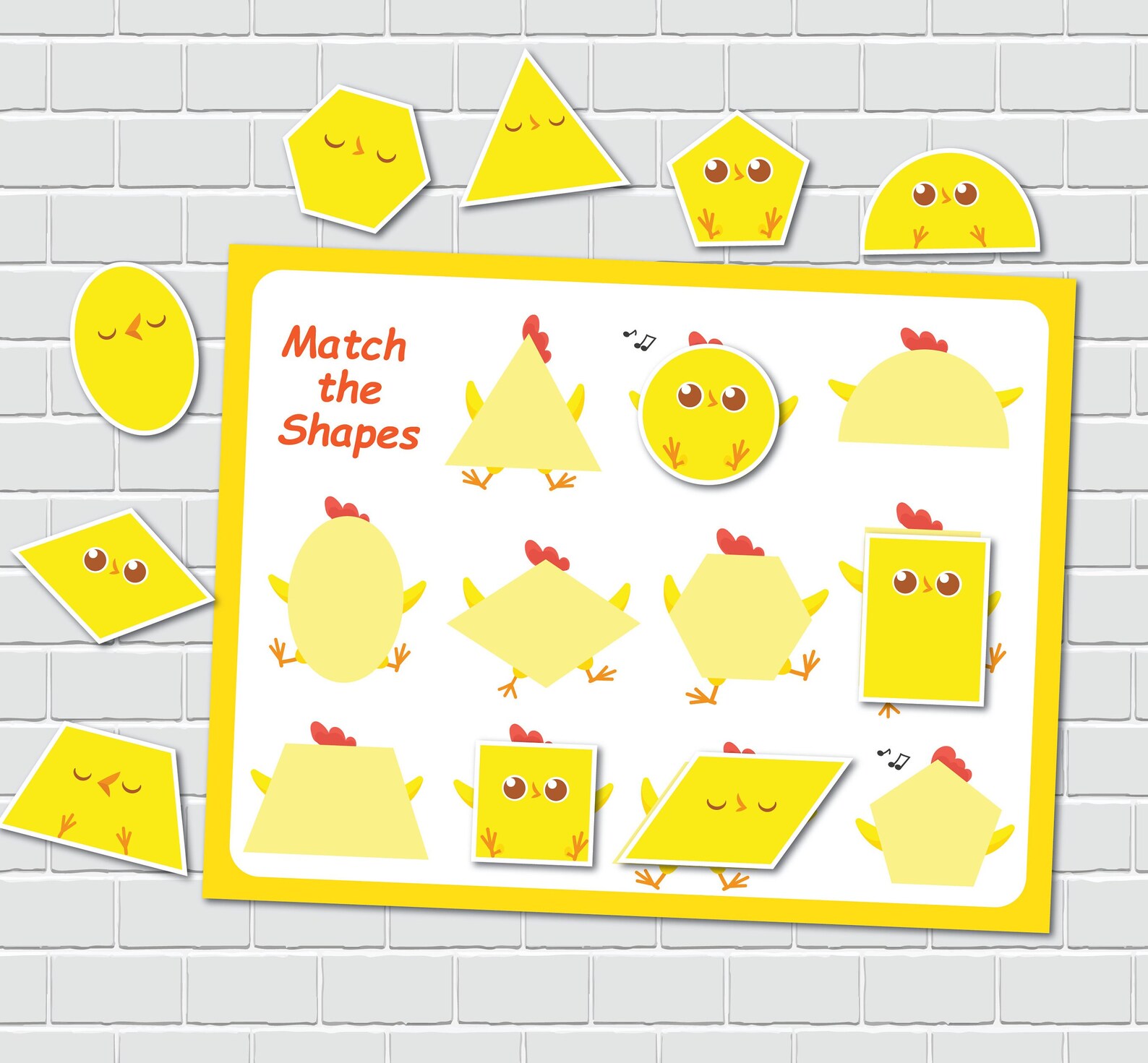 Shape Matching Activity, 2D Shapes, Farm Busy Book Page, File Folder ...