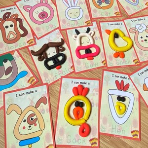 Farm Animals Play Doh Mats, Printable Play Dough, Montessori Play Doh ...
