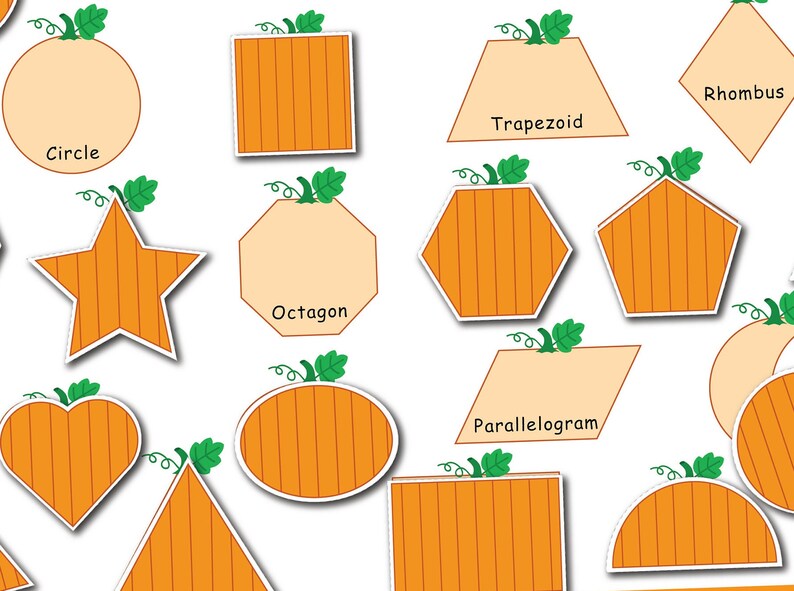 Pumpkin Shapes Matching Activity: Toddler Learning Printable (digital ...
