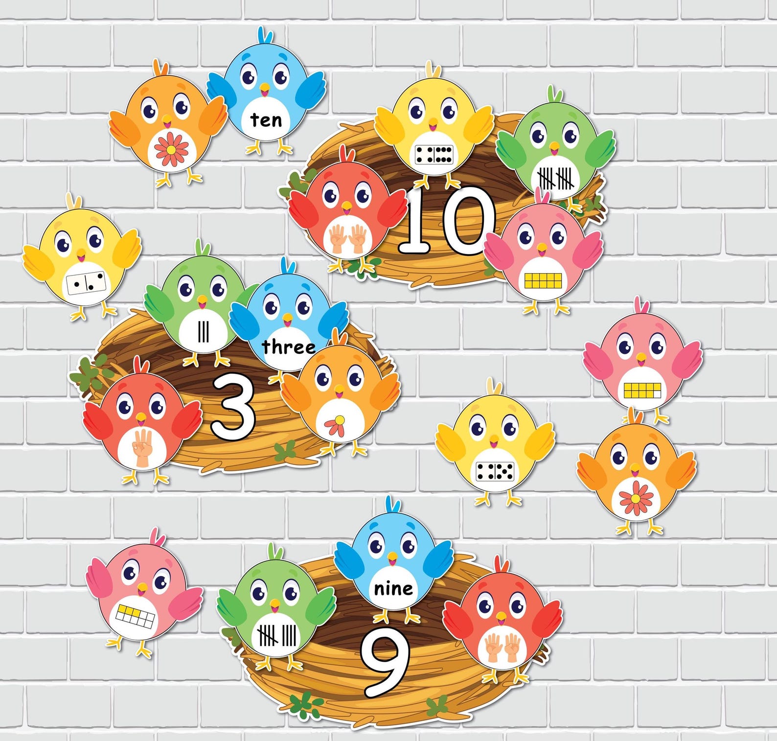 Birds Numbers Matching Activity, Preschool Math Centers, Toddler Quiet ...