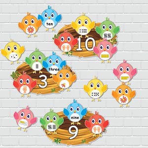 Birds Numbers Matching Activity, Preschool Math Centers, Toddler Quiet ...