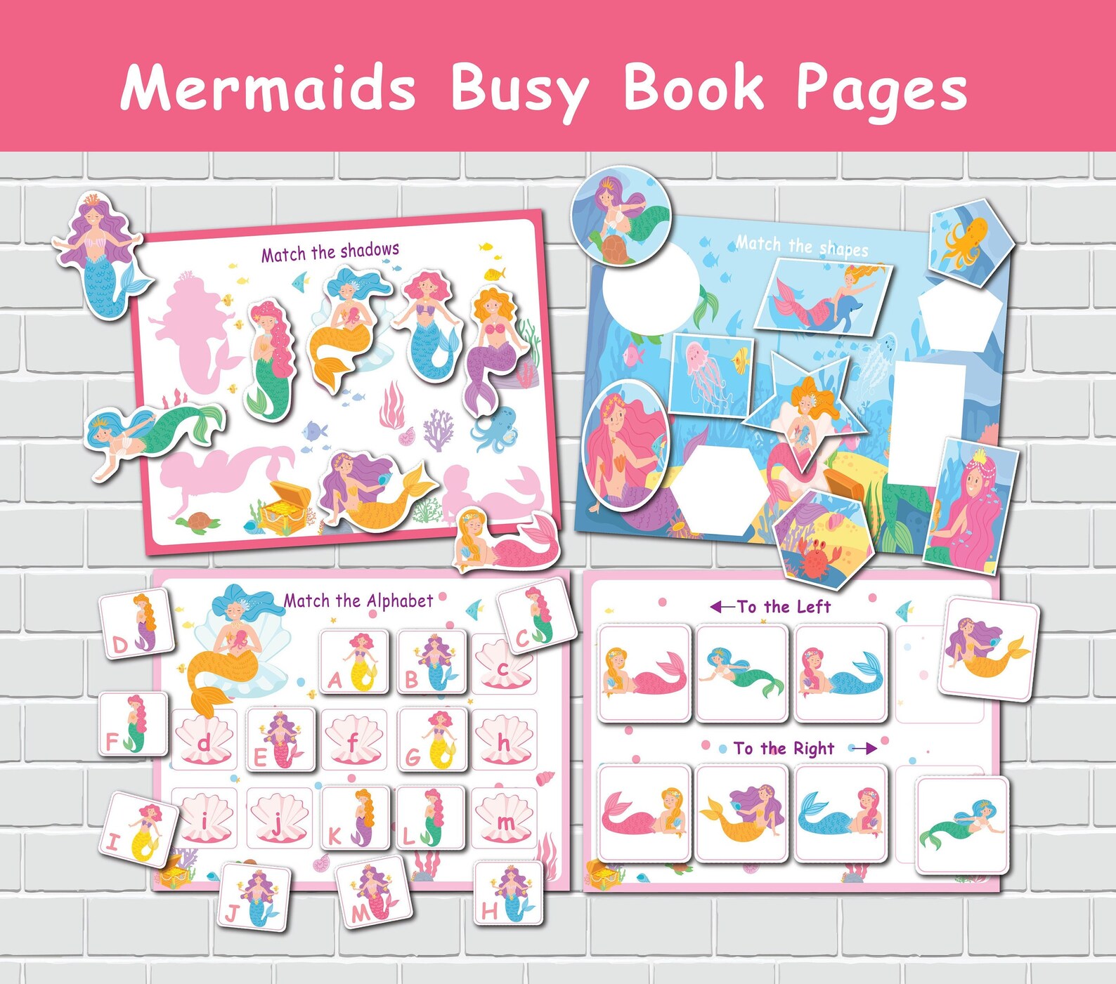 Mermaids Busy Book Pages Toddler Learning Binder Preschool - Etsy