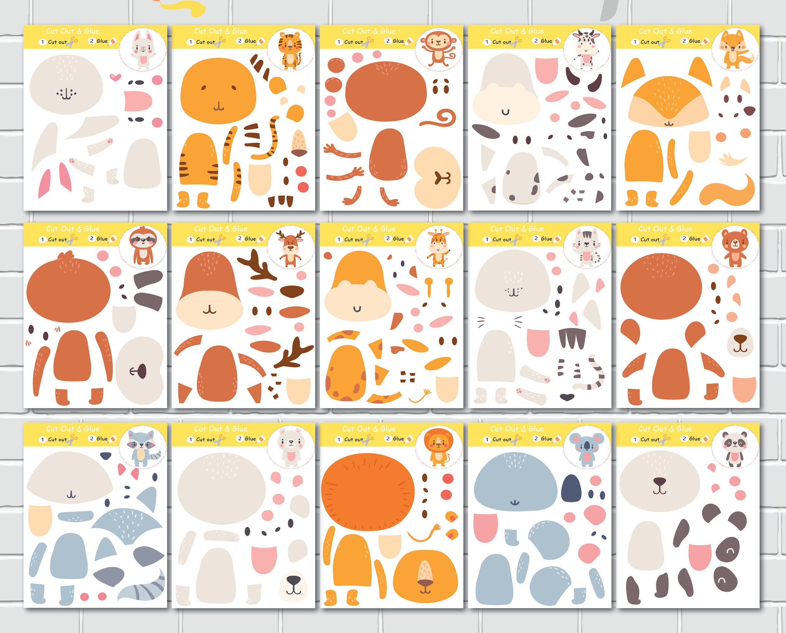 Cut Out and Glue Crafts for Kids. Scissors Skills Activity. Fine Motor ...