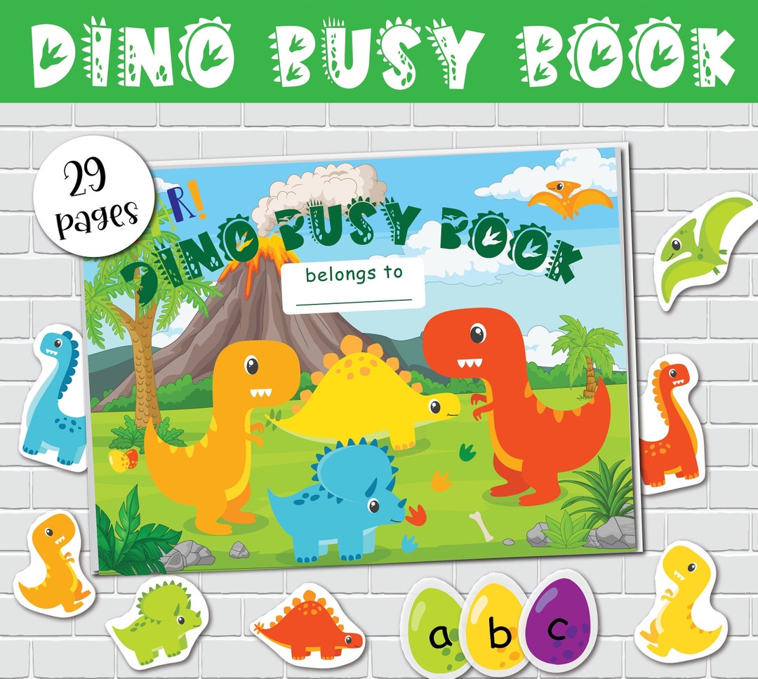 Dinosaur Busy Book Toddler Learning Binder Homeschool Curriculum ...