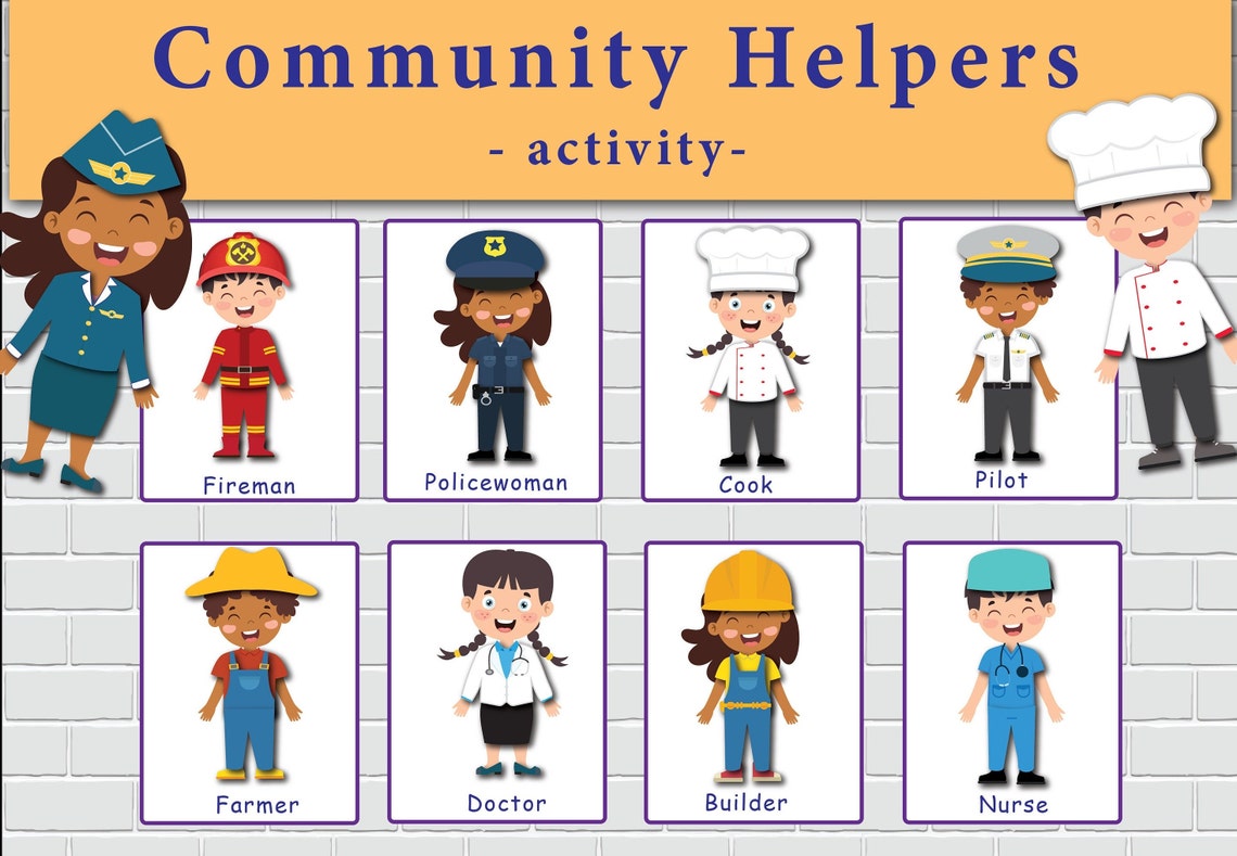 Community Helpers Dress up Preschool Printable Worksheets | Etsy