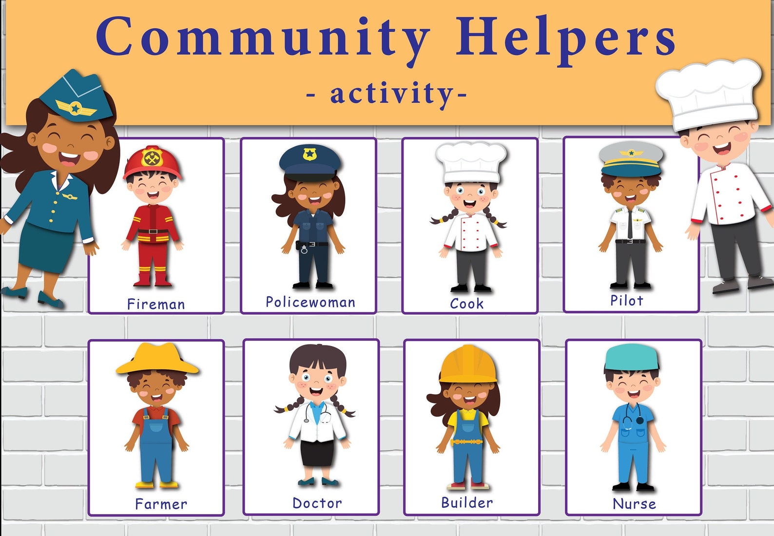 Community Helpers Dress up Preschool Printable Worksheets | Etsy