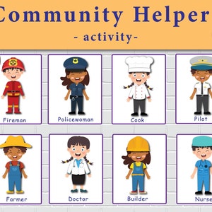 Community Helpers Dress up Preschool Printable Worksheets | Etsy