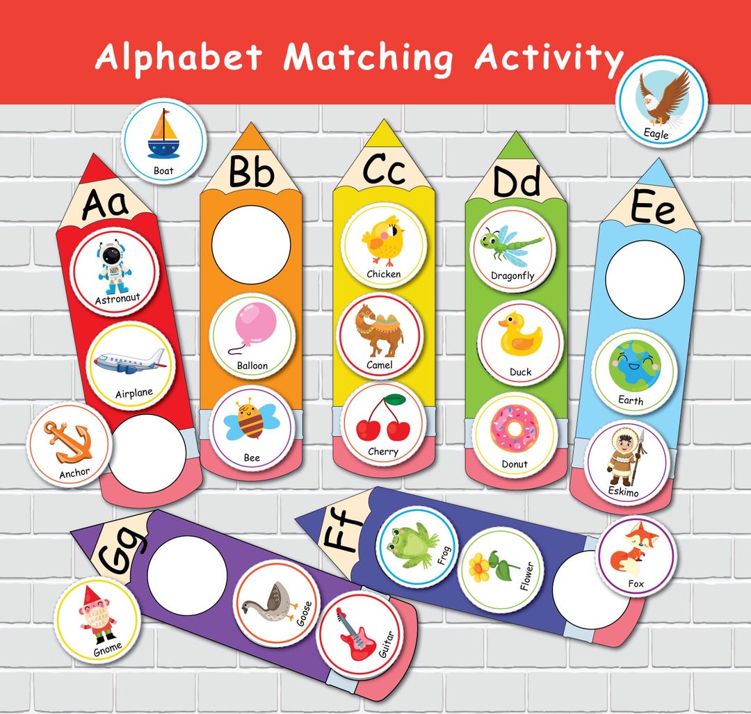 Alphabet Matching Activity for Kids, ABC Busy Book, Preschool Learning ...