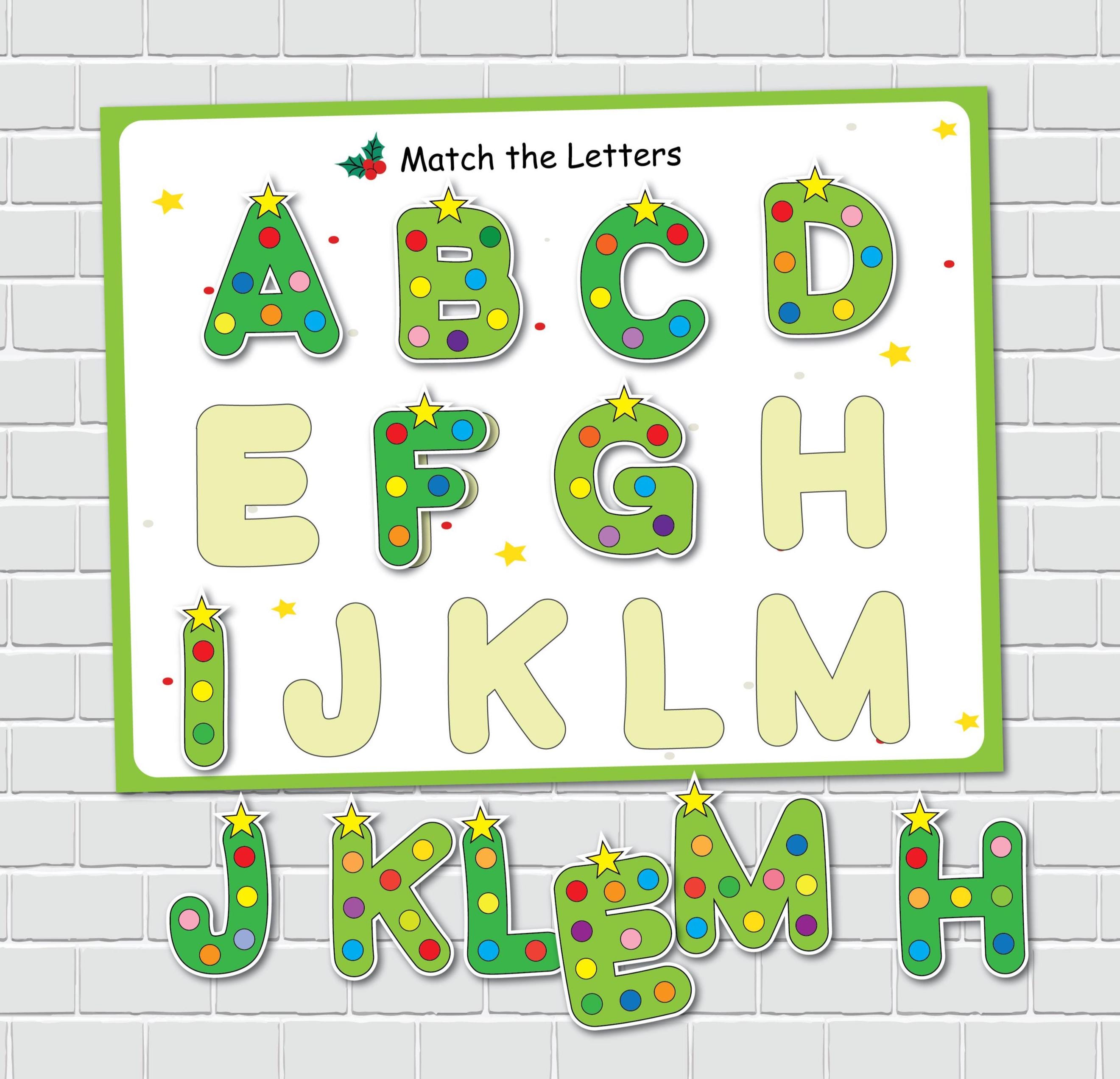 Christmas Tree Alphabet Matching Game, Winter Busy Book Page, ABC ...